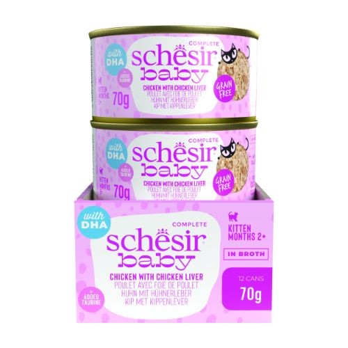 Schesir Baby Wholefood Wet Kitten Food Chicken/Liver 70g x 12 | Schesir | Pets & Friends