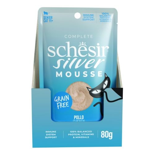 Schesir Silver Mousse Older Cat Food Chicken 80g x 12 | Schesir | Pets & Friends
