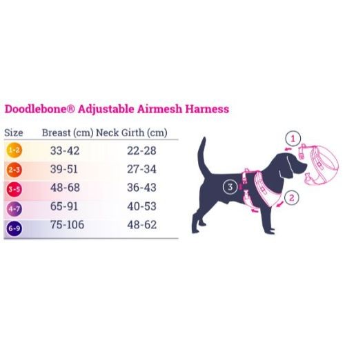 Doodlebone Adjustable Airmesh Pattern Dog Harness Teal Stars Glow in ...