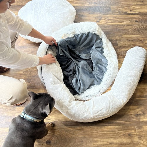 Tall Tails Cuddle Bed Frosted Grey 2 23x23