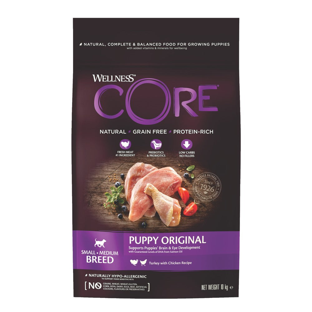 Wellness CORE Grain Free Dry Puppy Food with Chicken and Turkey 10kg ...