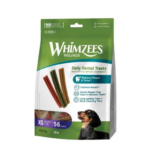 Whimzees Stix Extra Small Dental Dog Chew Treat Pack 56 Pack 80mm ...