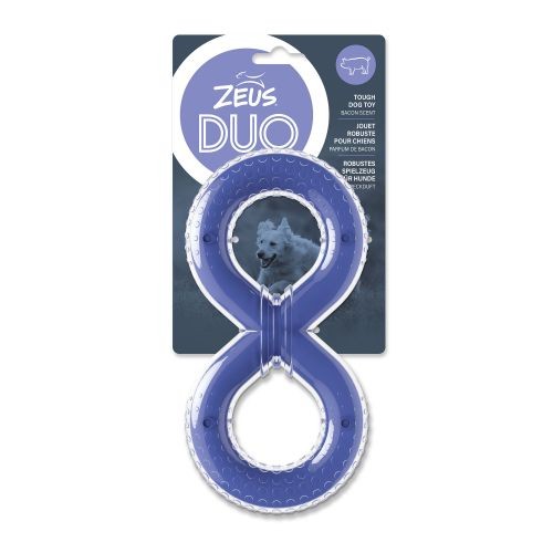 Zeus Purple Duo Figure-8 Tug, Bacon Flavour Dog Toy - 20cm | Zeus ...