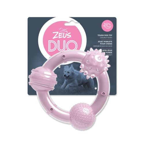 Zeus Lilac Duo Tri-Ring Coconut Flavour Dog Toy - 15cm | Zeus | Pets ...